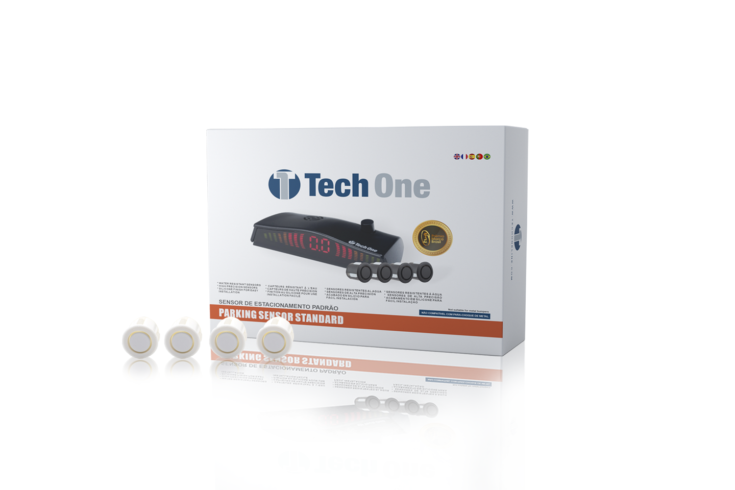 Sensor de Estacionamento Standard 4 Pontas Branco Tech One - 2236 ...
